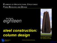 Column Design - Elements of Architectural Structures - Lecture Slides - Docsity