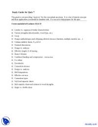 Various Strengths - Elements of Architectural Structures - Study Guide - Docsity