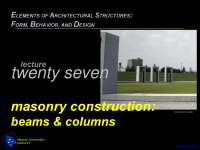 Beams and Columns - Elements of Architectural Structures - Lecture Slides - Docsity