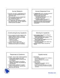Survey Research - Introduction to Psychological Methods - Lecture Slides - Docsity