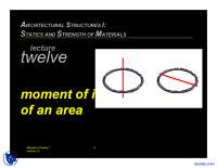Moment of Inertia - Architectural Structures - Lecture Slides - Docsity