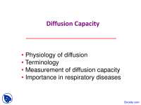 Diffusion Capacity - Pulmonary Medicine - Lecture Slides - Docsity