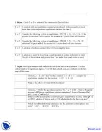 Initial Partial Pressures - General Chemistry - Quiz - Docsity