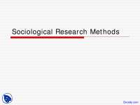 Sociological Research Methods - Basics of Sociology - Lecture Slides ...