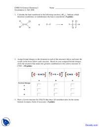 Lewis Structure - General Chemistry - Quiz - Docsity