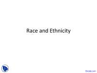 Race and Ethnicity - Basics of Sociology - Lecture Slides - Docsity