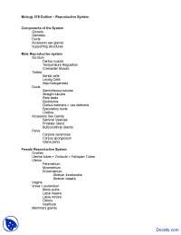 Reproductive System - Human Anatomy - Handout - Docsity