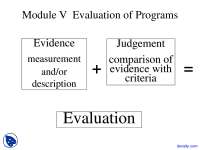 Evaluation - Program Development and Evaluation - Lecture Slides - Docsity