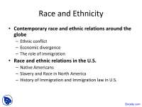 Race and Ethnicity - Sociology - Lecture Slides - Docsity