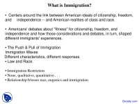 What is Immigration - Immigration Law - Lecture Slides - Docsity
