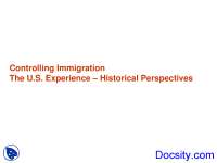 Controlling Immigration - Immigration Law - Lecture Slides - Docsity