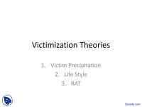 Victimization Theories - Criminology - Lecture Slides - Docsity