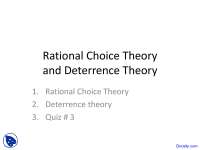 Deterrence Theory - Criminology - Lecture Slides - Docsity