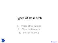 Types of Research - Social Research Methods - Lecture Slides - Docsity