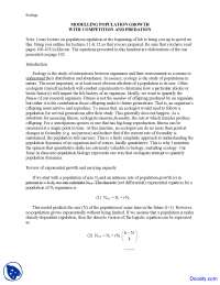 Modelling Population Growth - Ecology - Lab Handout - Docsity