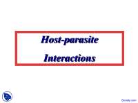 Host Parasite Interactions - Microbiology - Lecture Slides - Docsity