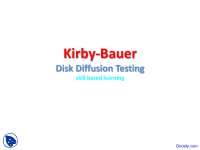 Disk Diffusion Testing - Microbiology - Lecture Slides - Docsity