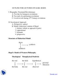 Karl Marx - Principles of Sociology - Lecture Notes - Docsity