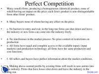 Perfect Competition - Managerial Economics - Lecture Slides - Docsity
