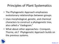 Principles of Plant Systematics - Plant Taxonomy - Lecture Slides - Docsity