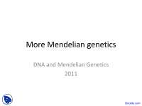 Mendelian Genetics - Biological Anthropology - Lecture Slides - Docsity
