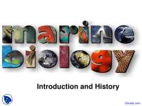 Introduction and History - Marine Biology - Lecture Slides - Docsity