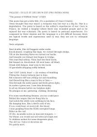 Dulce et decorum est pro patria mori di Wilfred Owen - 1920 - Storia ...
