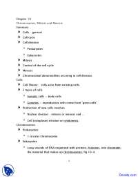 Chromosomes, Mitosis and Meiosis - Fundametnals of Biology - Lecture ...