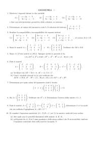 Matrici - Esercizi - Matematica - Docsity