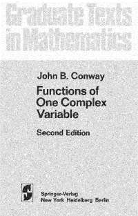 Functions of one complex variable i conway second edition - livro sobre variáveis - Docsity