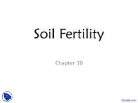 Soil Fertility - Soil Technology - Lecture Slides | Slides Industrial Technology - Docsity