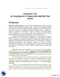 Investigation - General Botany -Lab - Docsity