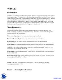 Waves - Introduction to Oceanography - Lab - Docsity