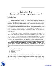 General Plant Anatomy - General Botany -Lab - Docsity