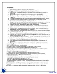 Tort Overview - Tort Law - Lecture Notes - Docsity