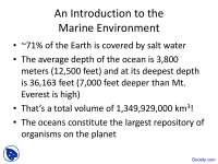 Introduction to Marine Environment - Marine Biology - Lecture Slides ...