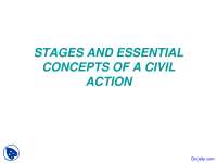 Stages and Essential Concepts - Civil Procedure - Lecture Slides - Docsity