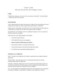 Estudo do Código Limpo (Clean Code) - Estudo sobre a boa prática de se ...