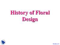 History of Floral Design - Horticulture - Lecture Slides - Docsity