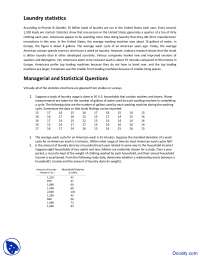 Laundry Statistics - Statistics - Quiz - Docsity