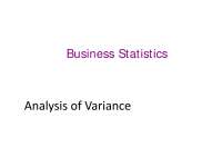 Analysis of Variance - Business Statistics - Lecture Slides - Docsity