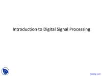 Introduction - Digital Signal Processing - Lecture Slides - Docsity