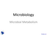 Microbial Metabolism - Microbiology - Lecture Slides | Slides ...