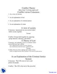 Conflict Theory - Criminological Theory - Lecture Notes - Docsity
