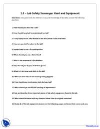 Lab Safety - General Chemistry - Quiz - Docsity