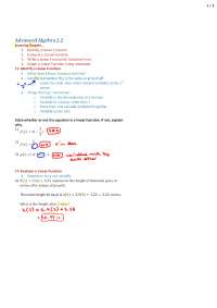 Linear Function - Advanced Algebra - Lecture Handout - Docsity