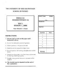 Vector Diagram - Higher Physics - Past Paper - Docsity