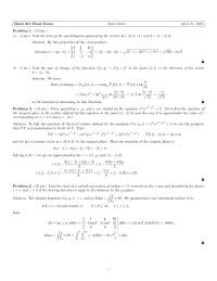 Direction of Vector - Multivariable Calculus - Solved Past Paper - Docsity