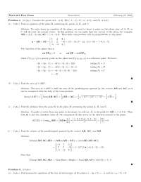 Parametric Equations - Multivariable Calculus - Solved Past Paper - Docsity