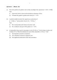 Expressions for Velocity - Higher Physics - Past Paper | Exercises Physics | Docsity